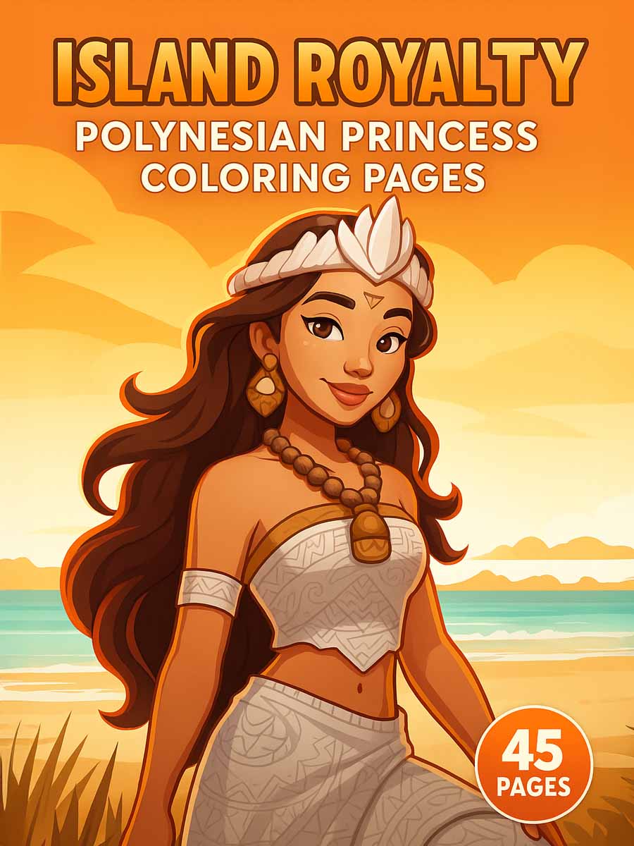 Island Royalty – 45 Polynesian Princess Coloring Pages - Pauls Magic ...